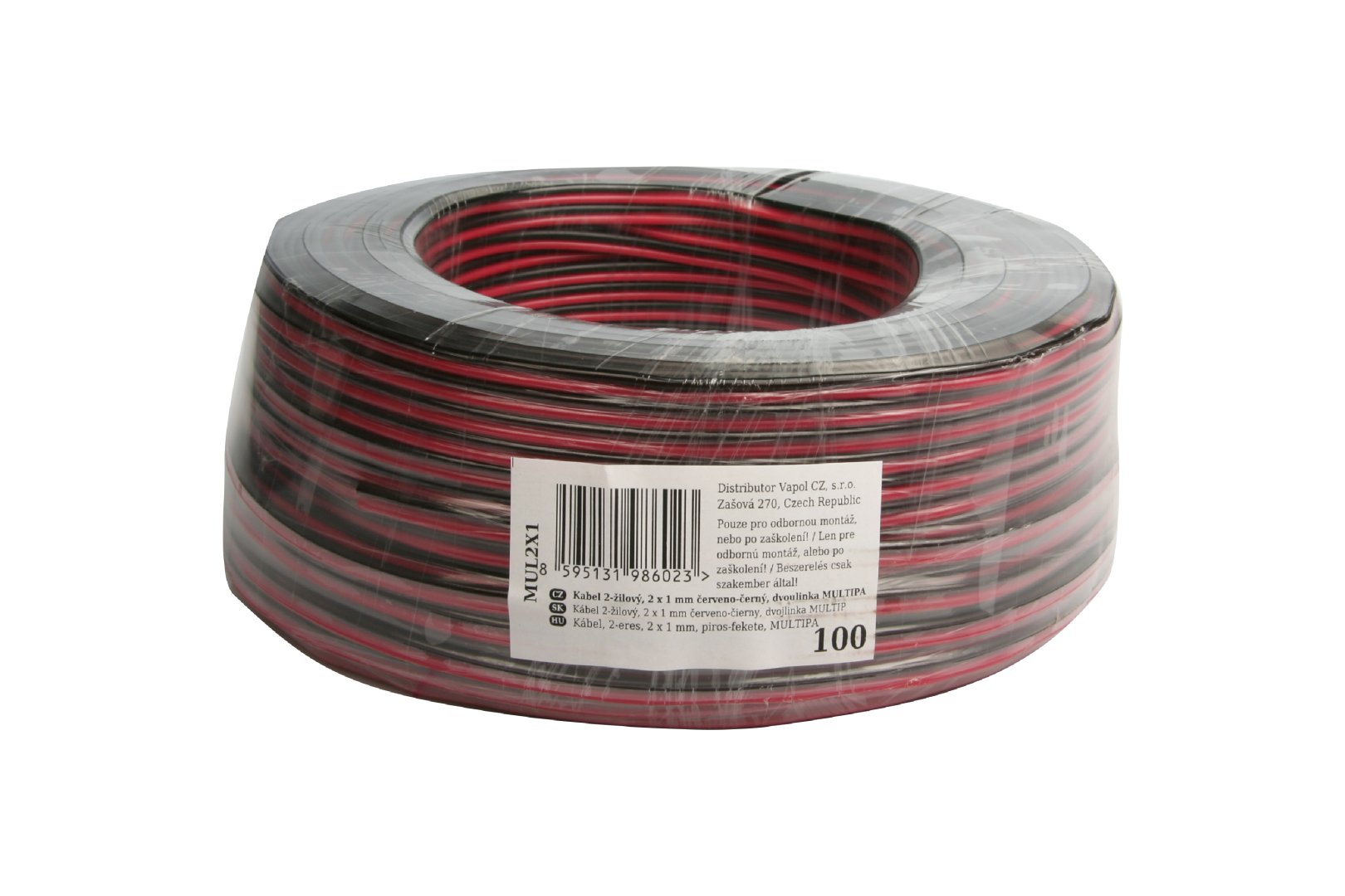 Kabel 2žilový, 2 x 1 mm červeno-černý, dvoulinka MULTIPA | Top Vozíky CZ